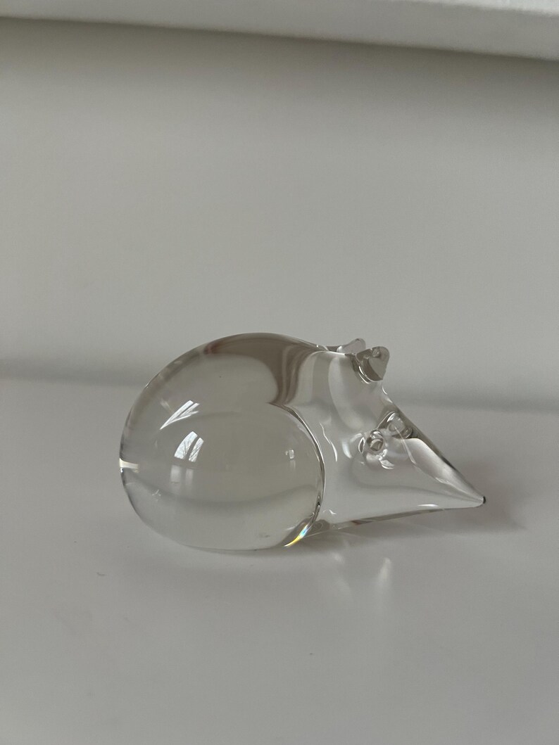 Vintage Clear Glass Glass Mouse Paperweight Figurine | Art Glass - Etsy