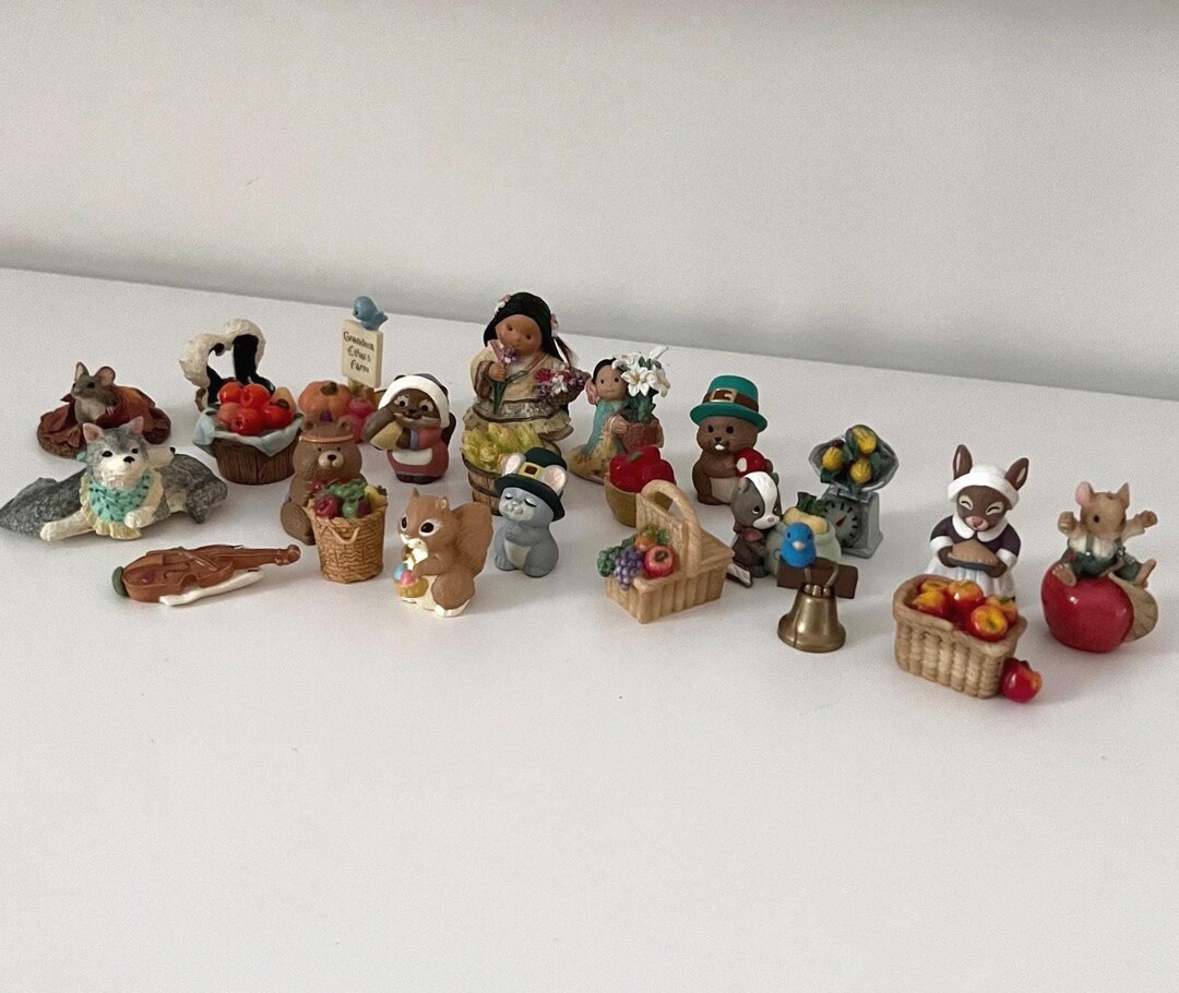 Huge 23 Piece Hallmark Merry Miniatures Lot 18 Thanksgiving 1980s-1990s ...