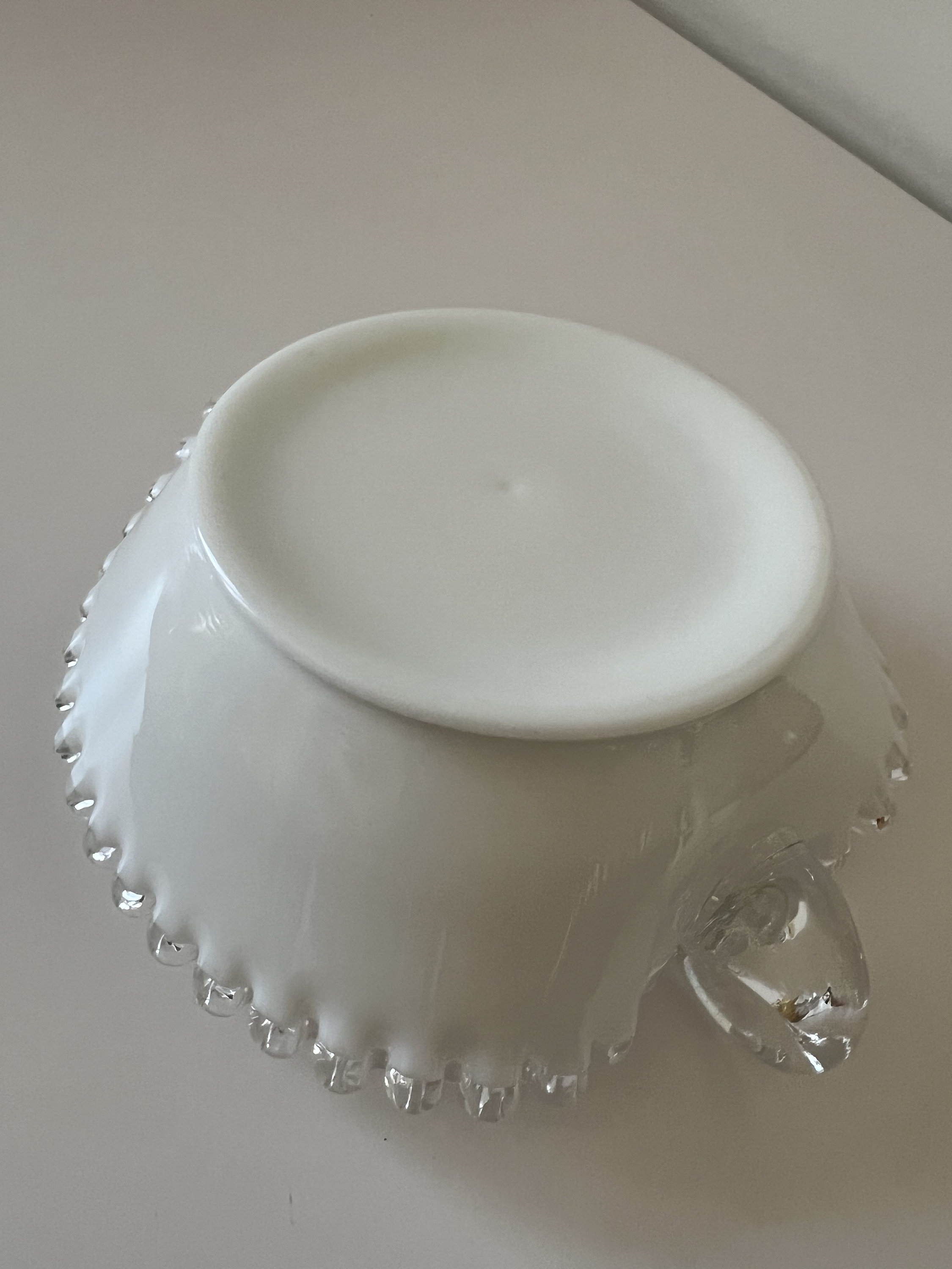 Vintage Fenton Milk Glass Silver Crest Heart Shaped Bowl Dish Finger ...