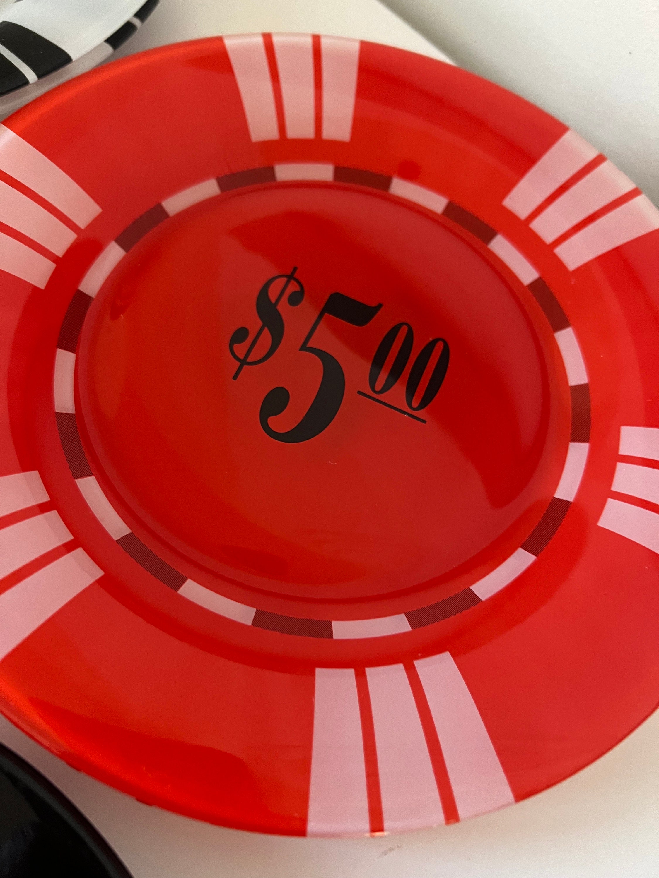 Luminarc Glass Poker Chip Appetizer Salad Dessert Plates | Set of 4 ...