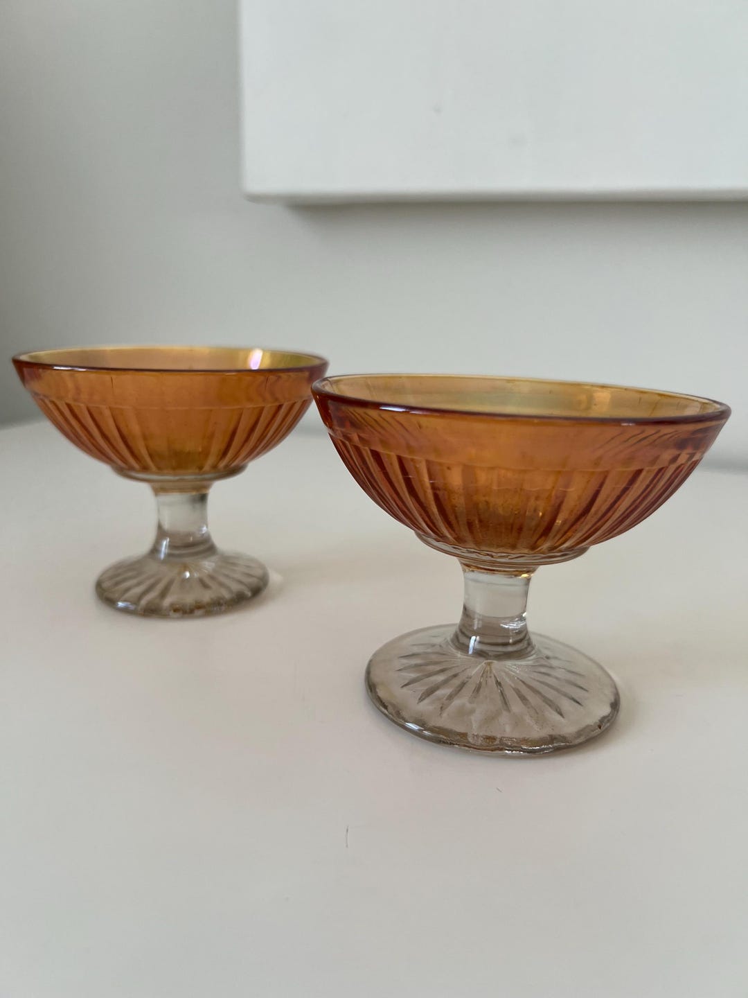 Set/2 Vintage Economy Glass Company Round Robin Glasses 4W 3.25T - Etsy