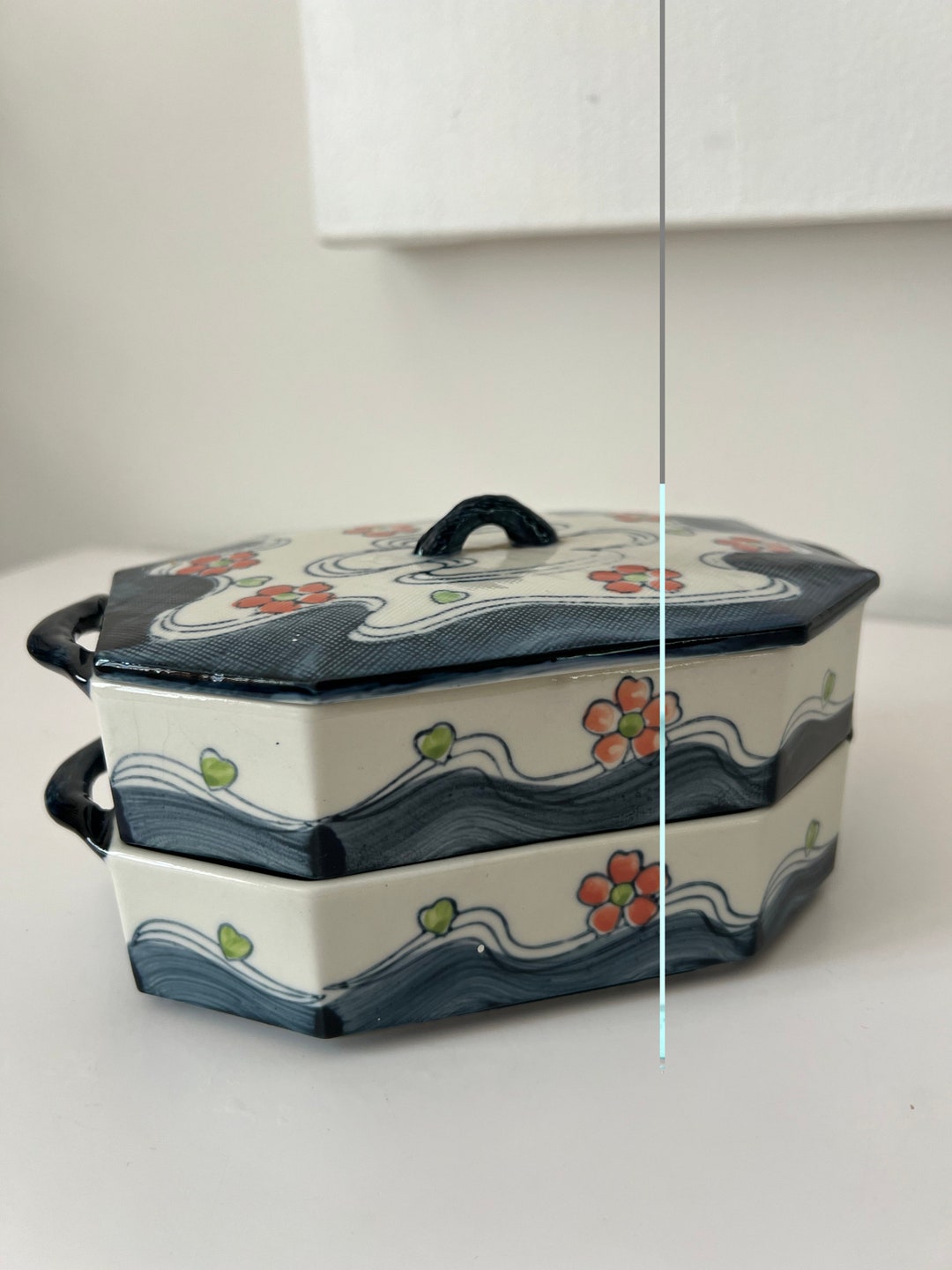 Unique Vintage Art Deco Ceramic Pottery Stacking Serving or Storage ...