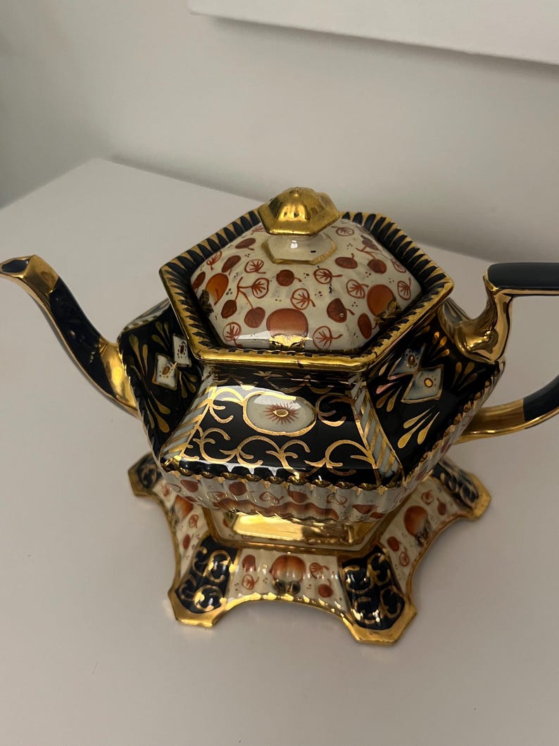 Antique English Victorian Ceramic Imari Pattern Teapot With Stand ...