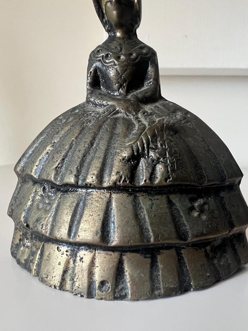 Vintage English Victorian Lady With Basket Solid Brass Bell | Made in ...
