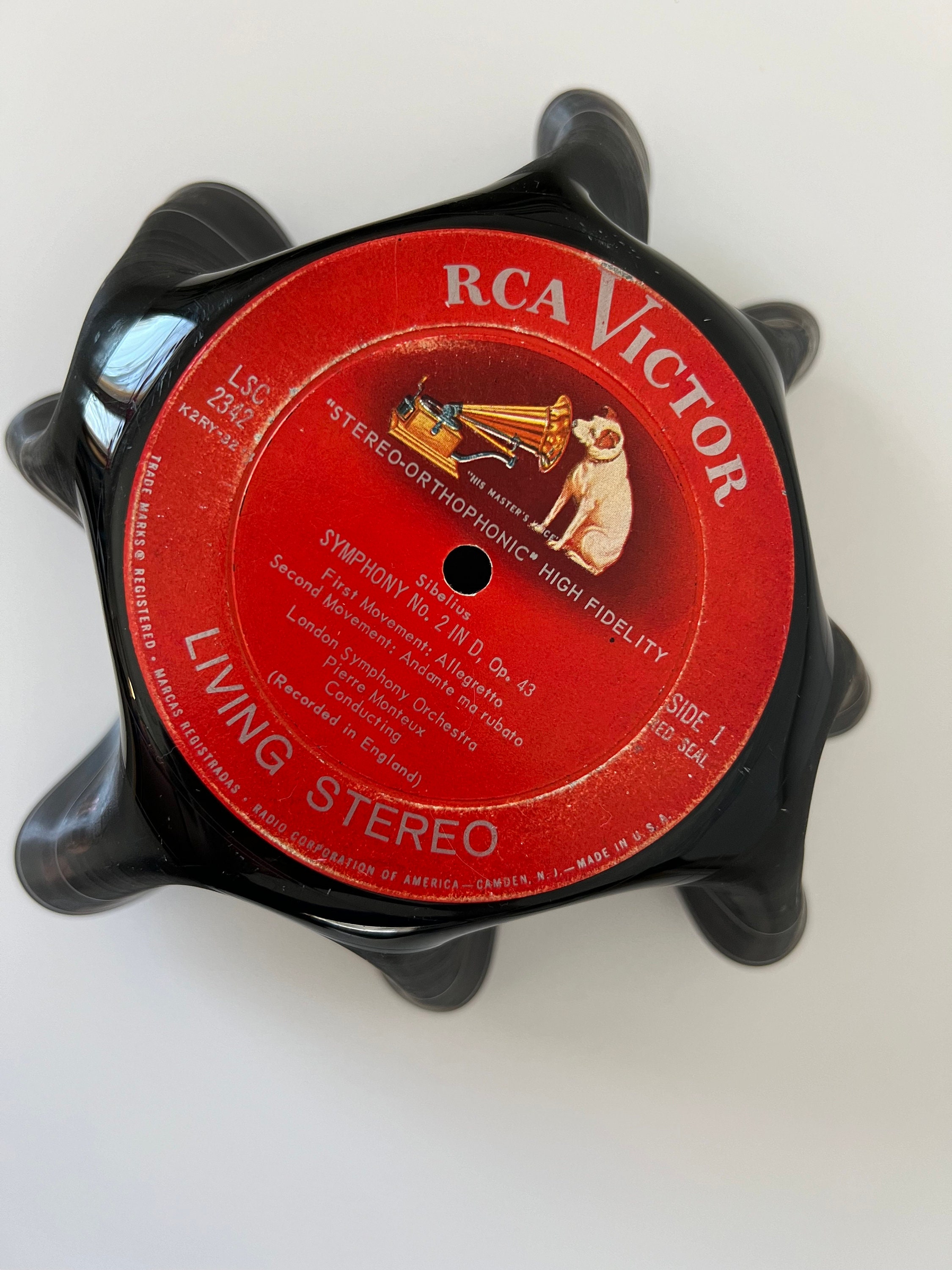 Vinyl LP Record Bowl Repurposed RCA Dog Piano Concerto - Etsy