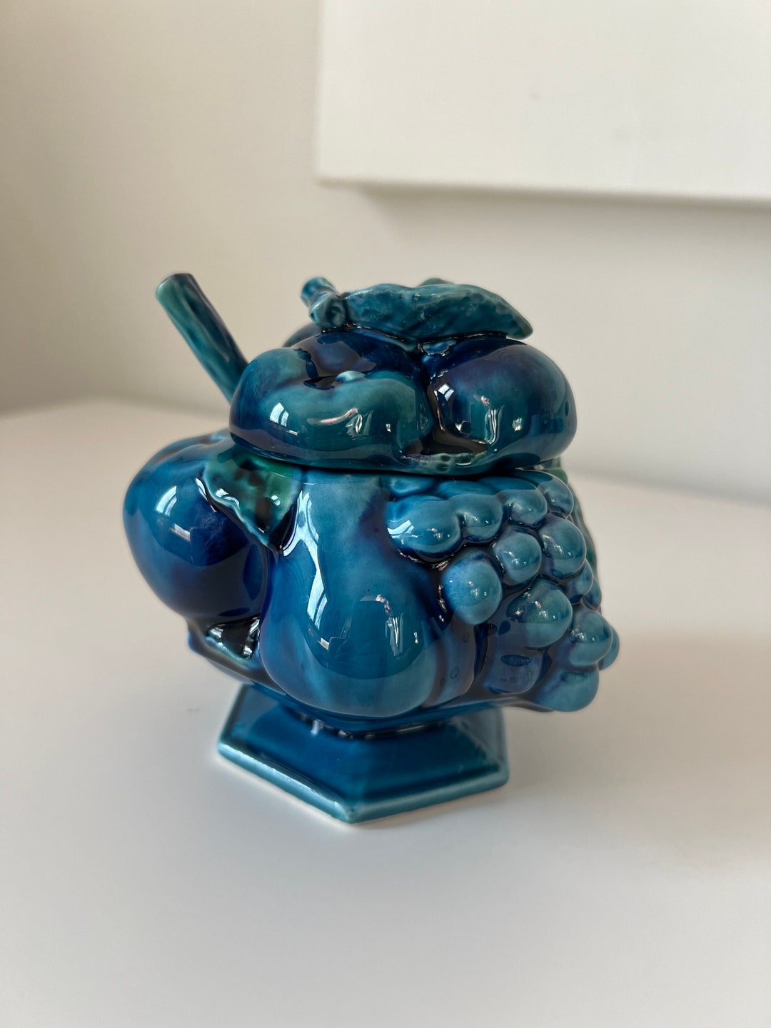 Vintage Inarco Mood Indigo Pottery Marmalade Jam Jar | Condiment Jar ...