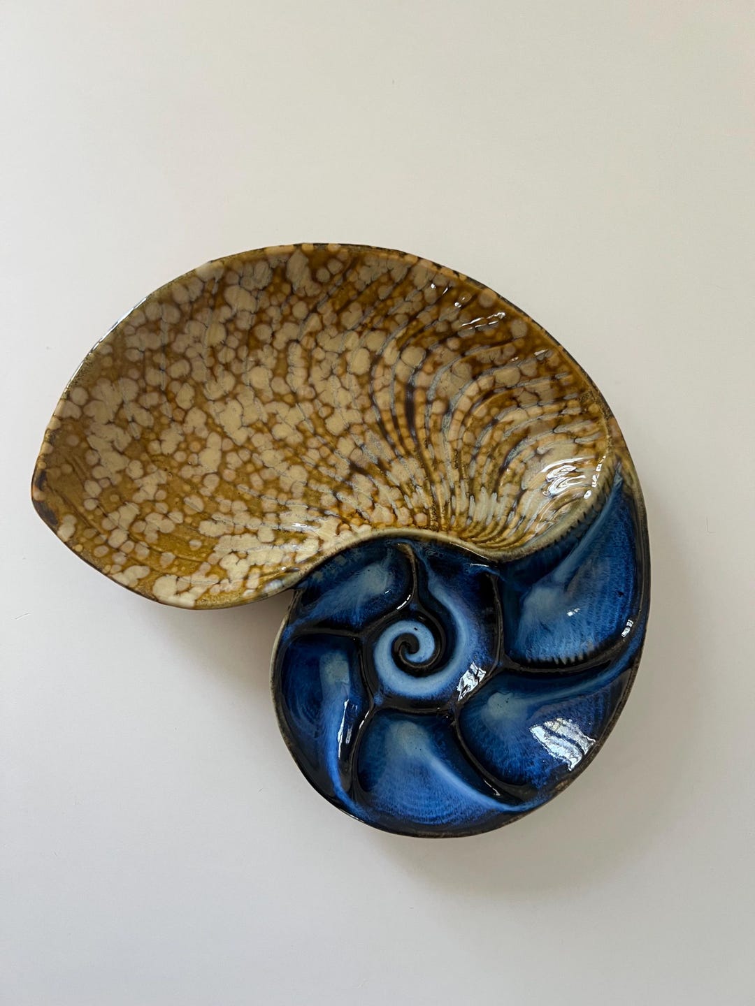 Vintage Nautilus Shell Serving Tray | Storage Tray | Jewelry Trinket ...