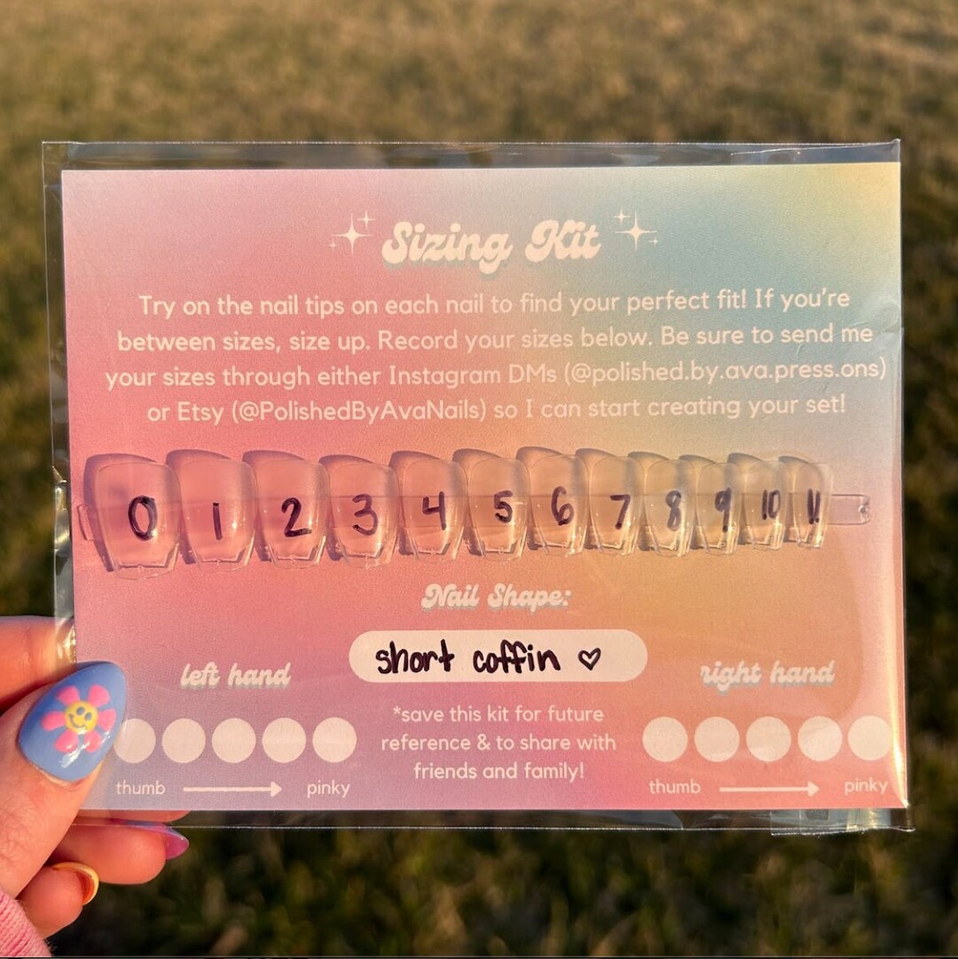 Sizing Kit for Press on Nails, Size Your Own Nails, DIY, Chart ...