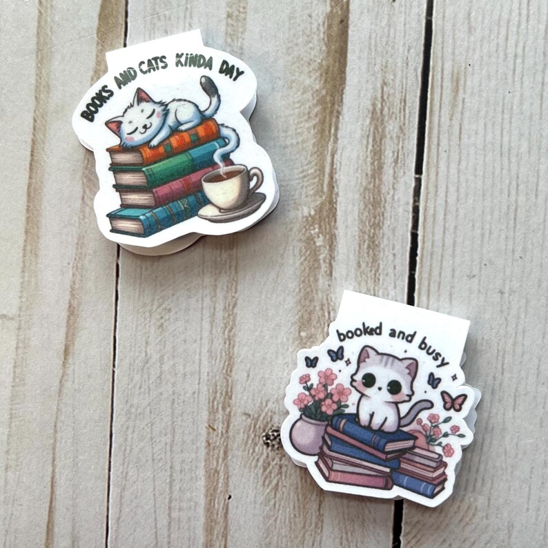 Books and Cats Magnetic Bookmark - Set of TWO - Etsy