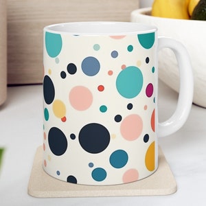 Circles Ceramic Mug Modern Circles Coffee Mug Circle Design Mug - Etsy