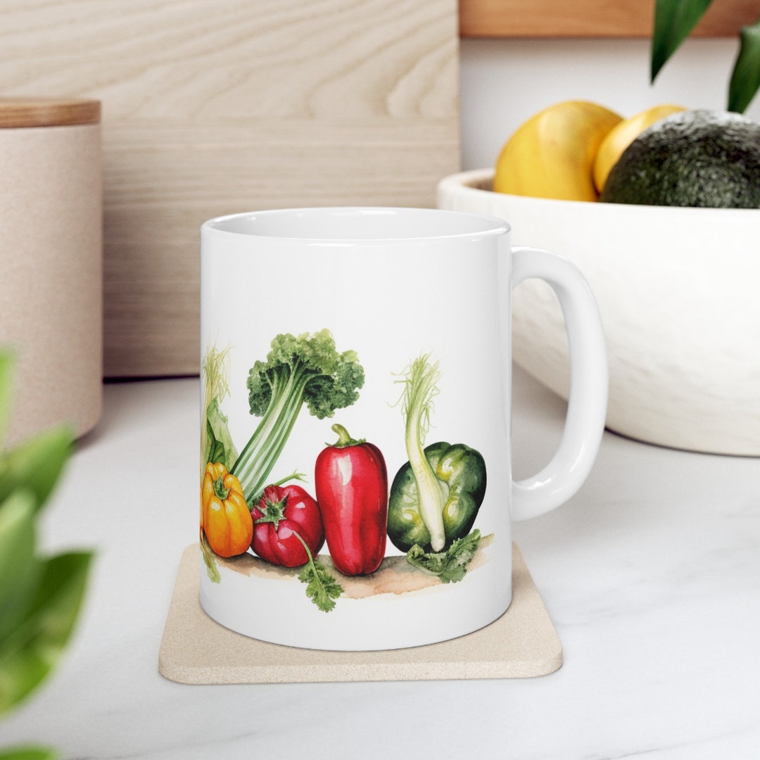 Veggies Coffee Mug Vegetables Mug Gift for Vegetarian Veggies Mug Gift ...