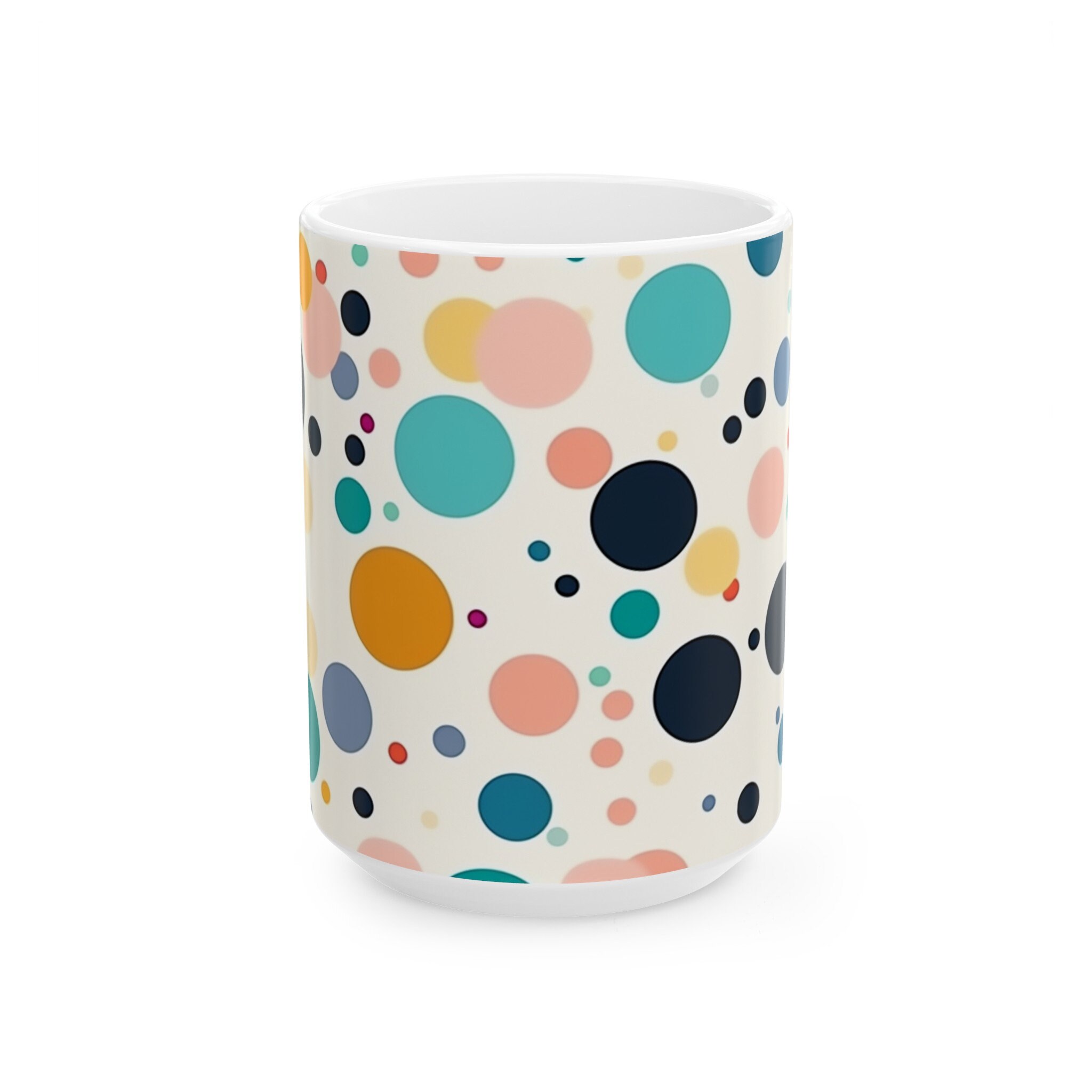 Circles Ceramic Mug Modern Circles Coffee Mug Circle Design Mug - Etsy