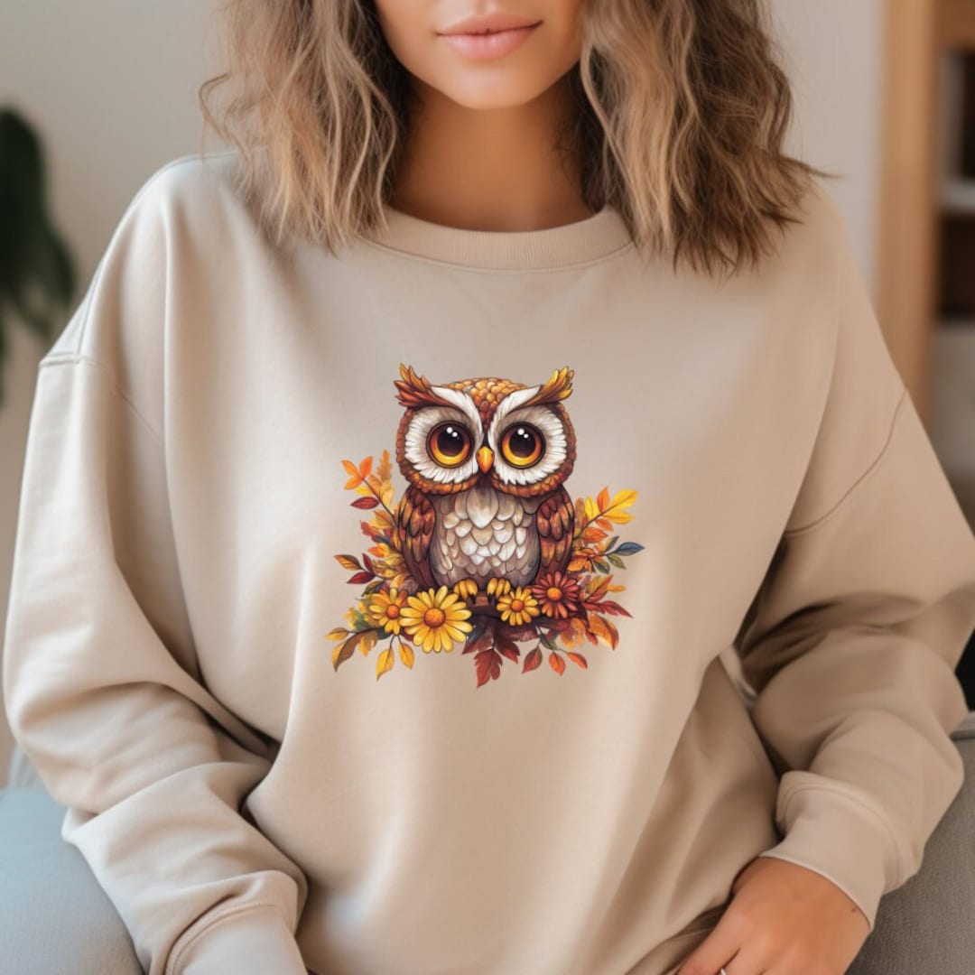 Autumn Owl Sweatshirt Unisex Crewneck Sweatshirt Fall Owl Shirt Gift ...