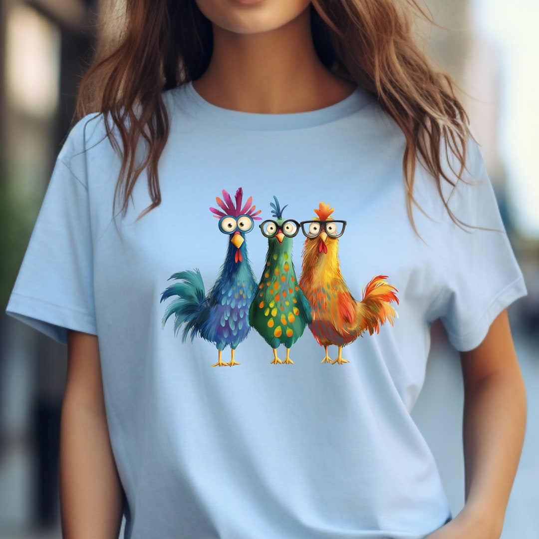 Wise Hens T-shirt | Fun Chicken Graphic Tee | Colorful Hens Apparel ...