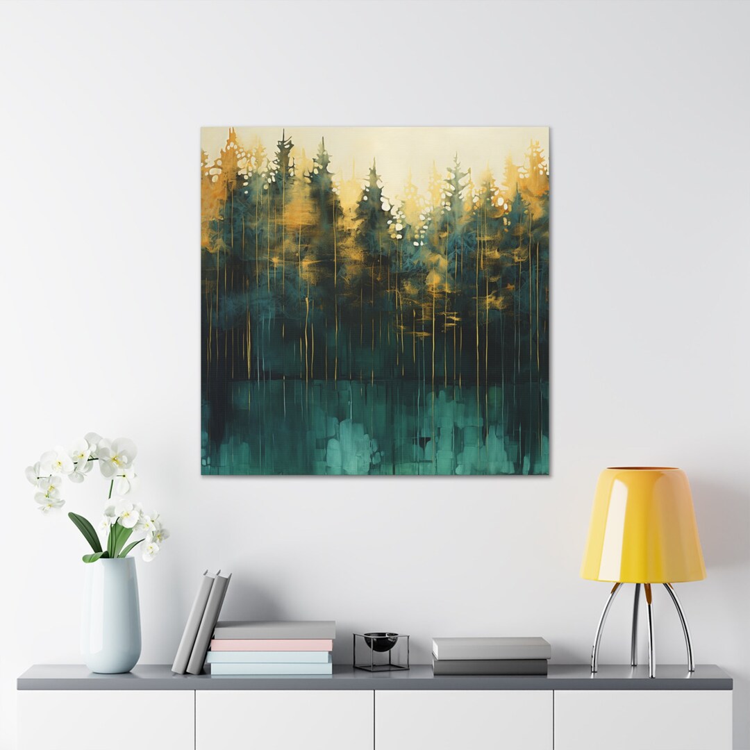 Forest Canvas Gallery Wraps Forest Wall Art Forest Abstract Canvas Art ...