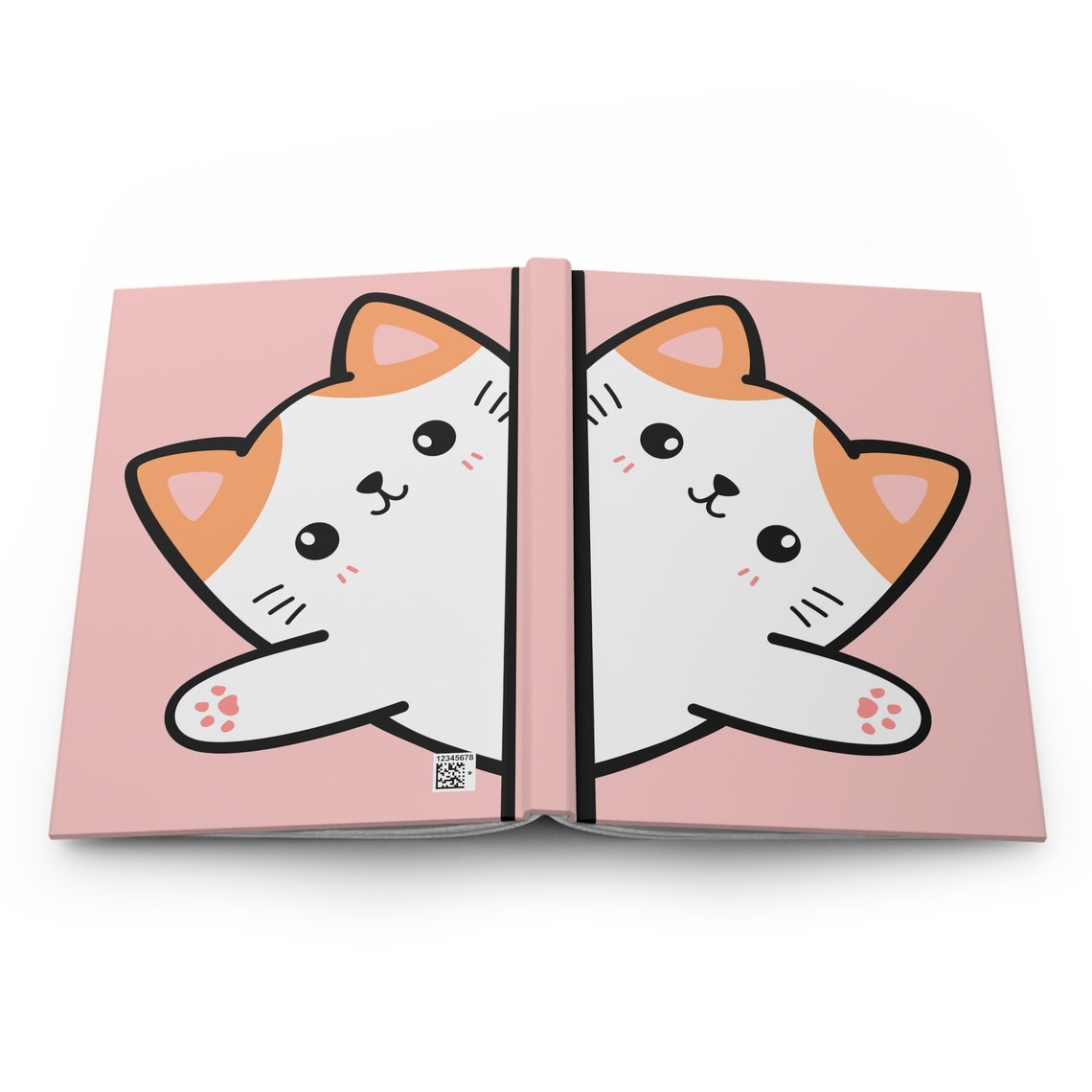 Kawaii Cat Hardcover Journal Matte Cat Journal Gift for Cat Lover Gift ...