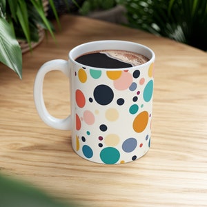 Circles Ceramic Mug Modern Circles Coffee Mug Circle Design Mug - Etsy