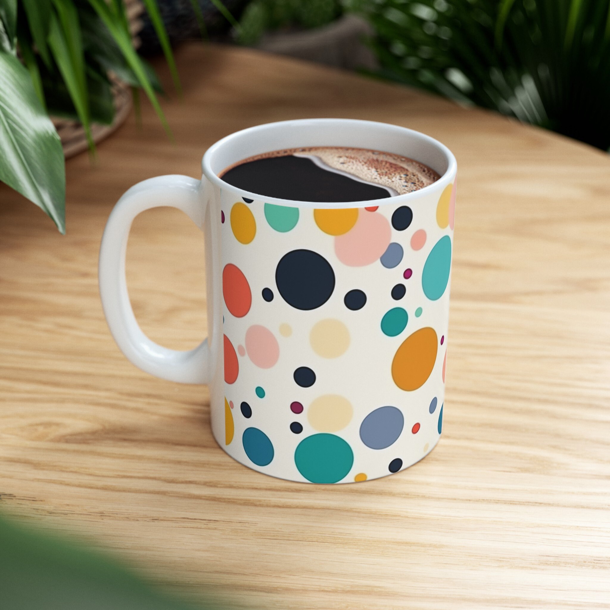 Circles Ceramic Mug Modern Circles Coffee Mug Circle Design Mug - Etsy