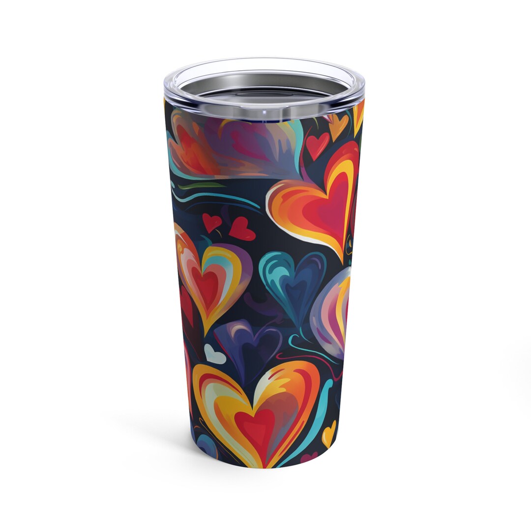 Hearts Tumbler 20oz Heart Tumbler Love Drinkware Love Gift Hearts Gift ...