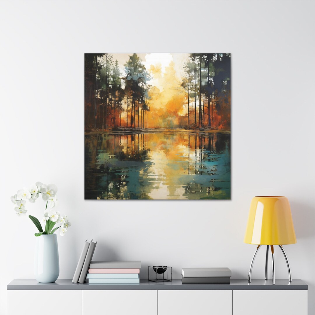 Forest Canvas Gallery Wraps Trees Wall Art Nature Canvas Abstract ...