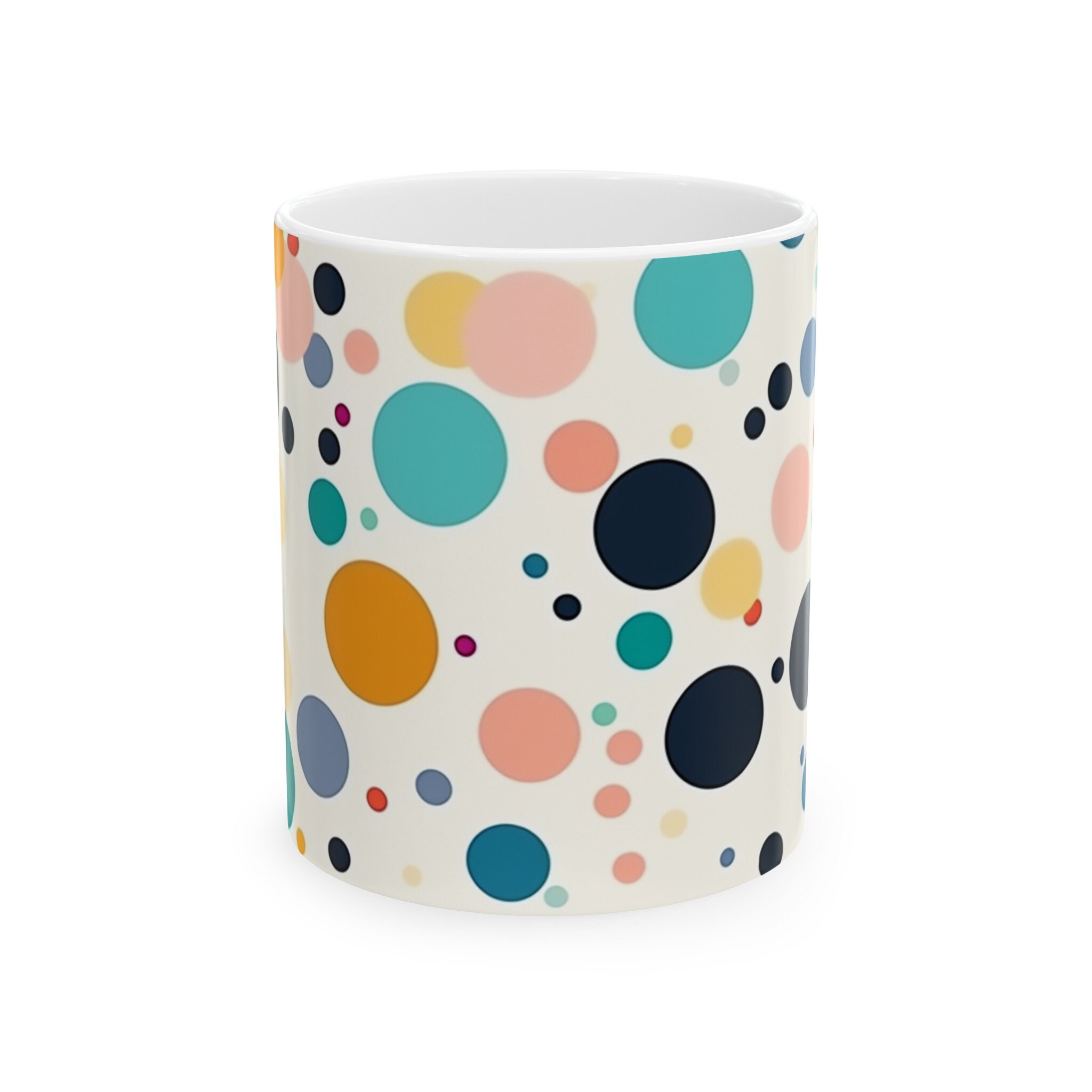 Circles Ceramic Mug Modern Circles Coffee Mug Circle Design Mug - Etsy
