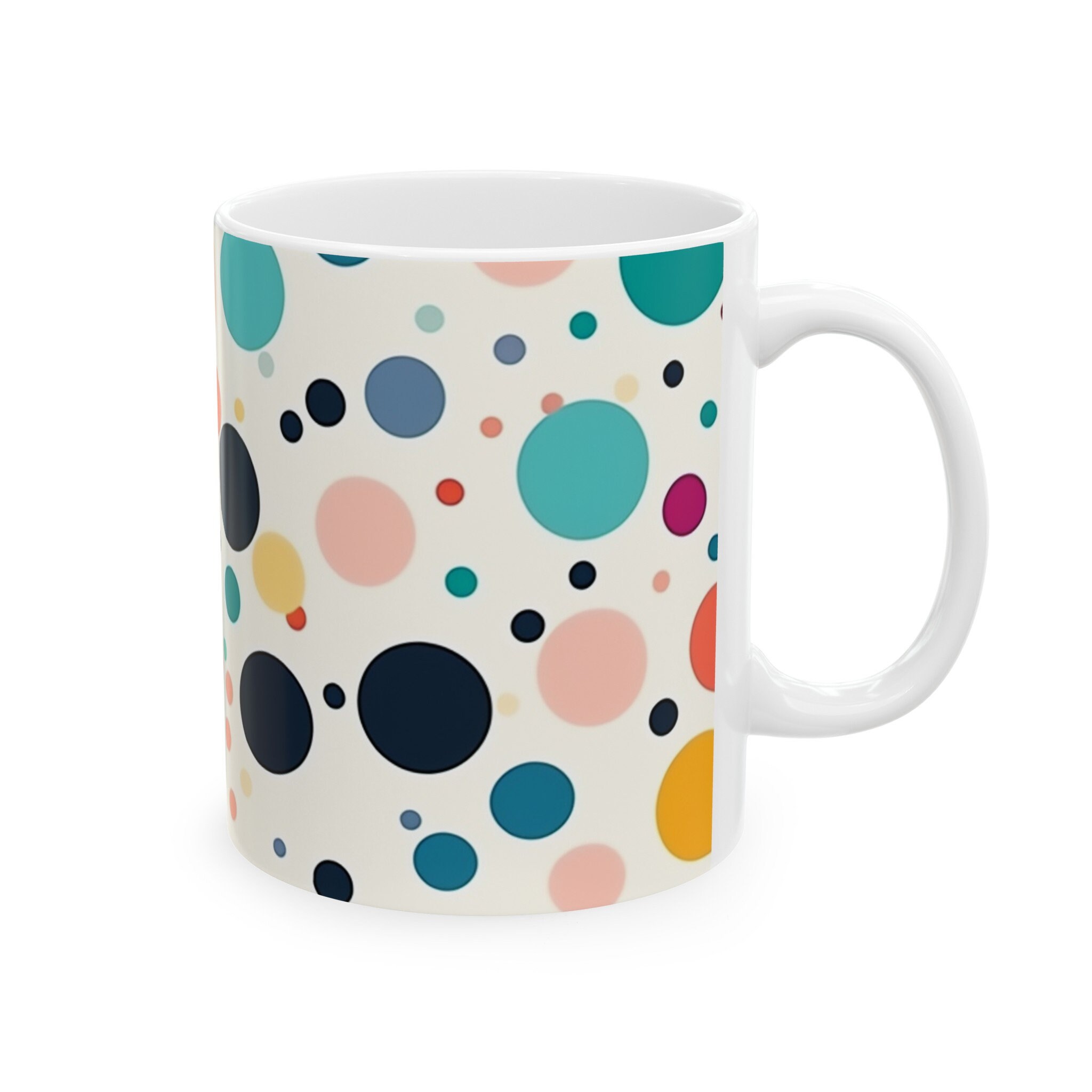 Circles Ceramic Mug Modern Circles Coffee Mug Circle Design Mug - Etsy