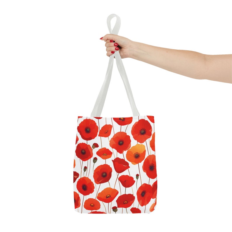 Red Poppy Floral Tote Bag: Elegant Carry-all, Gift for Women - Etsy