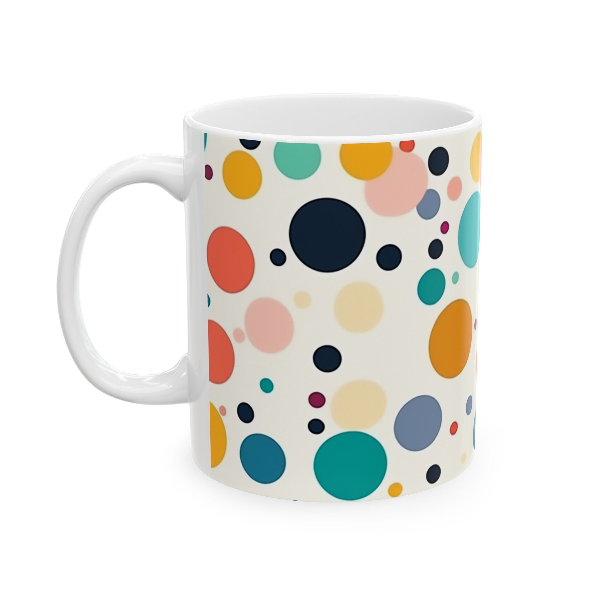 Circles Ceramic Mug Modern Circles Coffee Mug Circle Design Mug - Etsy
