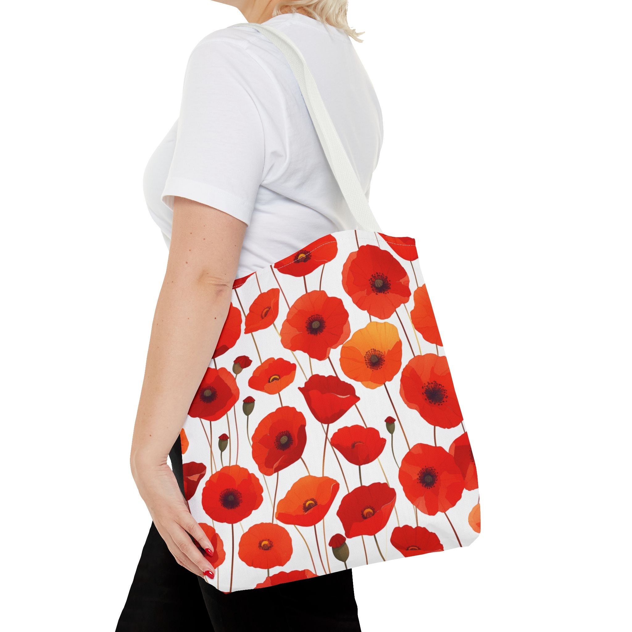 Red Poppy Floral Tote Bag: Elegant Carry-all, Gift for Women - Etsy
