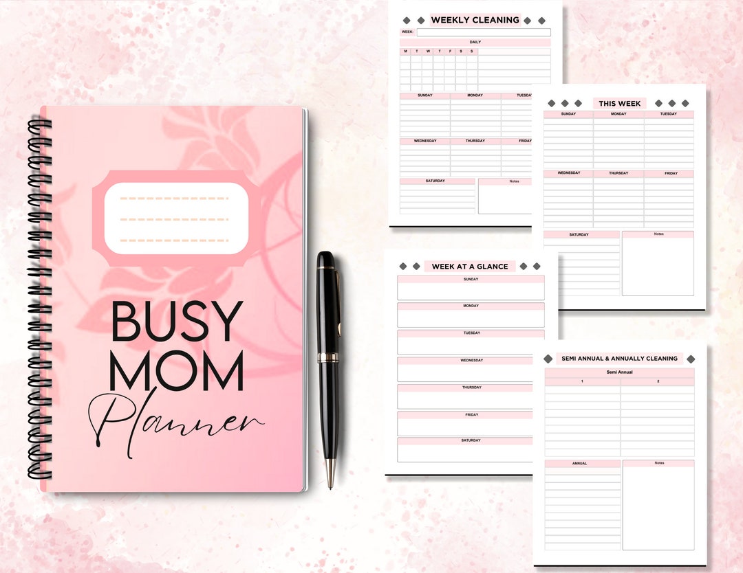 Busy Mom Planner, Daily Scheduler for Moms, Time Management Organizer ...