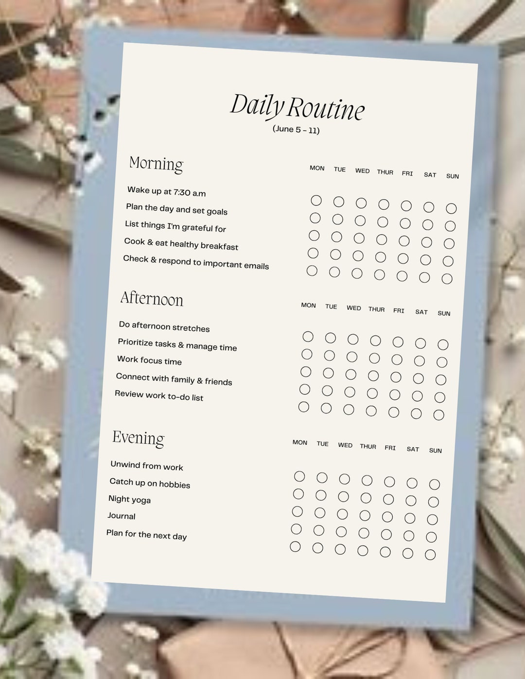 Beige Minimalist Daily Routine Planner - Etsy