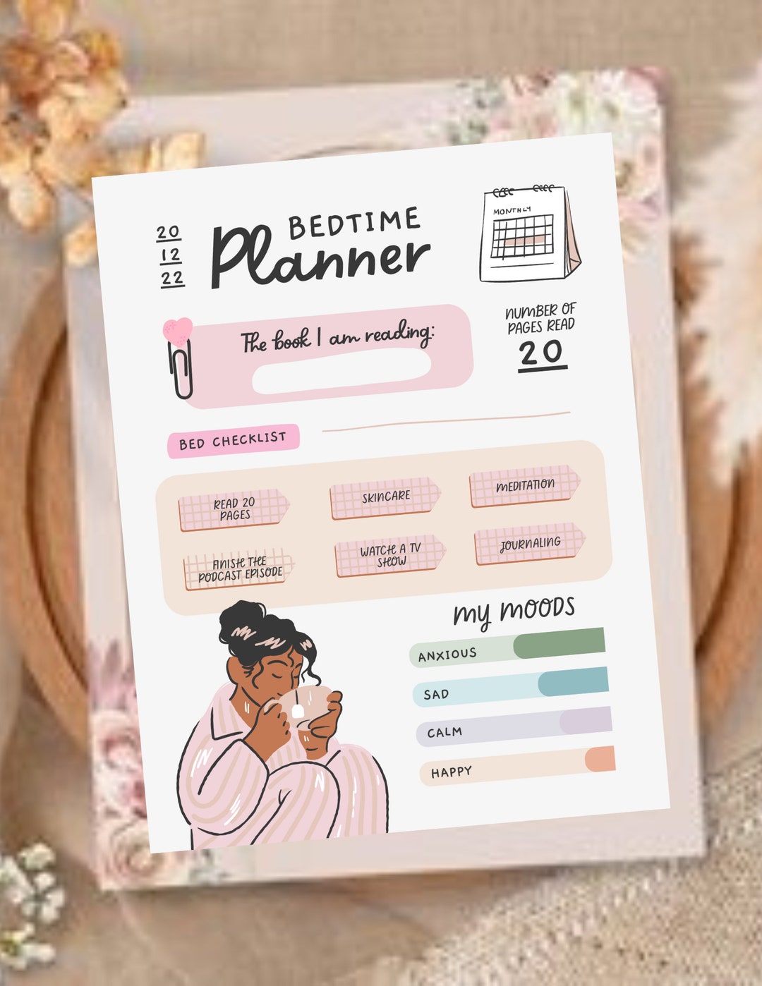Soft Cute Aesthetic Wellness Routine Planner - Etsy