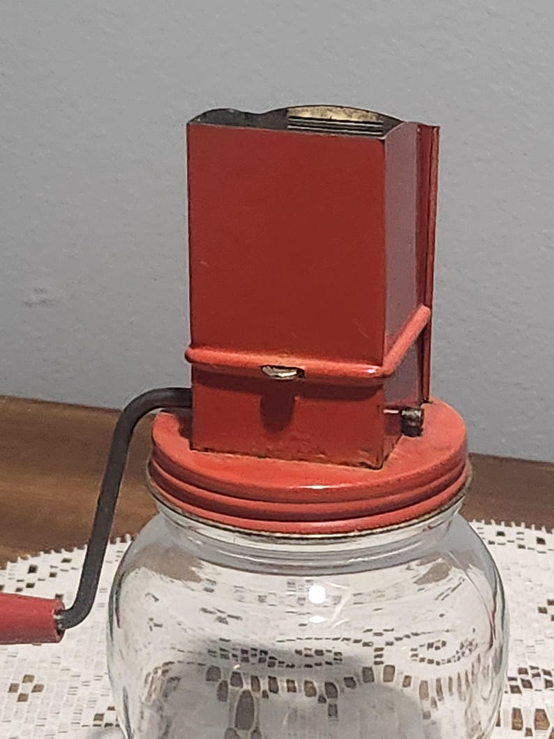 Vintage Hazel Atlas Hand Crank Nut Chopper Floral Painted 1940s Kitchen ...