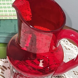 Vintage Blown Glass Ruby Red Cruet Pitcher Rainbow MCM West Virginia - Etsy