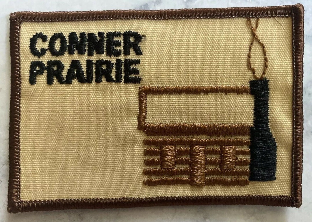 Vintage 1980s Conner Prairie Indiana Log Cabin Rectangular Patch RARE ...