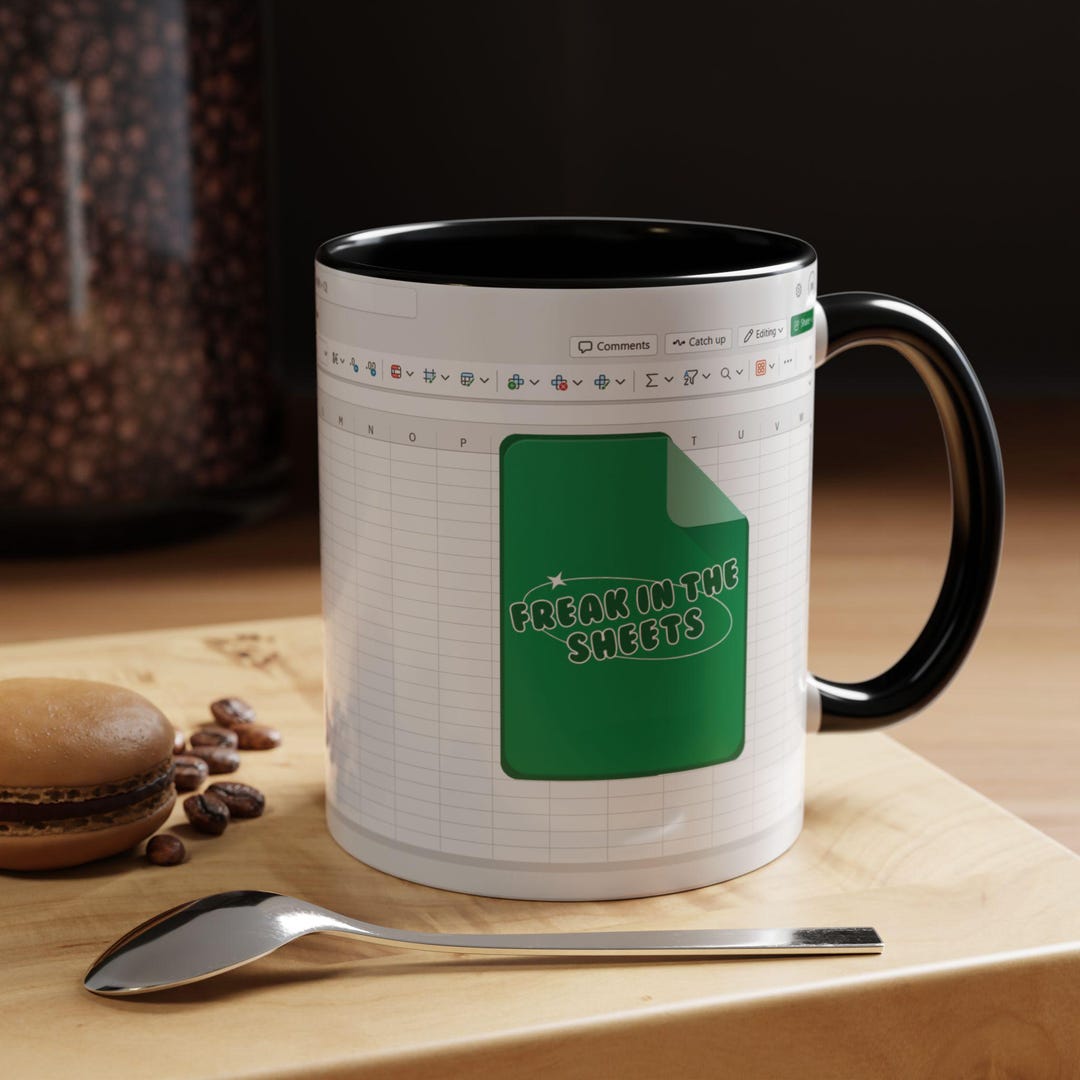 Excel Background freak in the Sheets Coffee Mug, Funny Geeky Cup ...