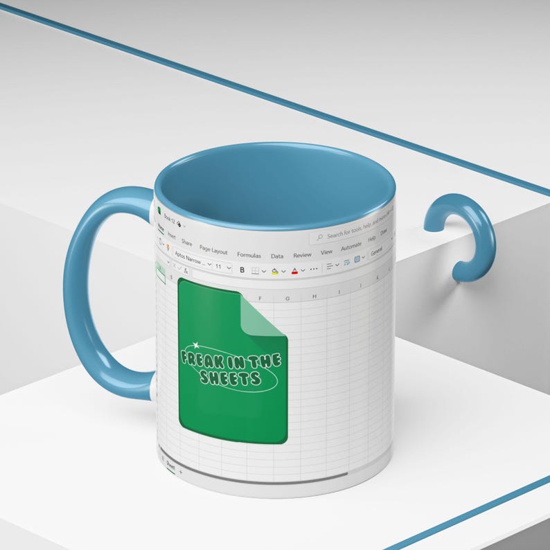 Excel Background freak in the Sheets Coffee Mug, Funny Geeky Cup ...