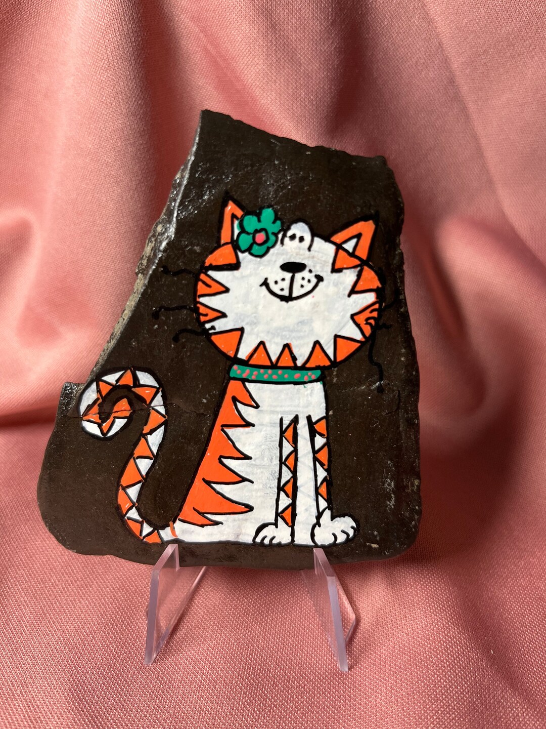 Cute Cat Hand Painted Rock Kindness Rock-finished and Made to Order ...