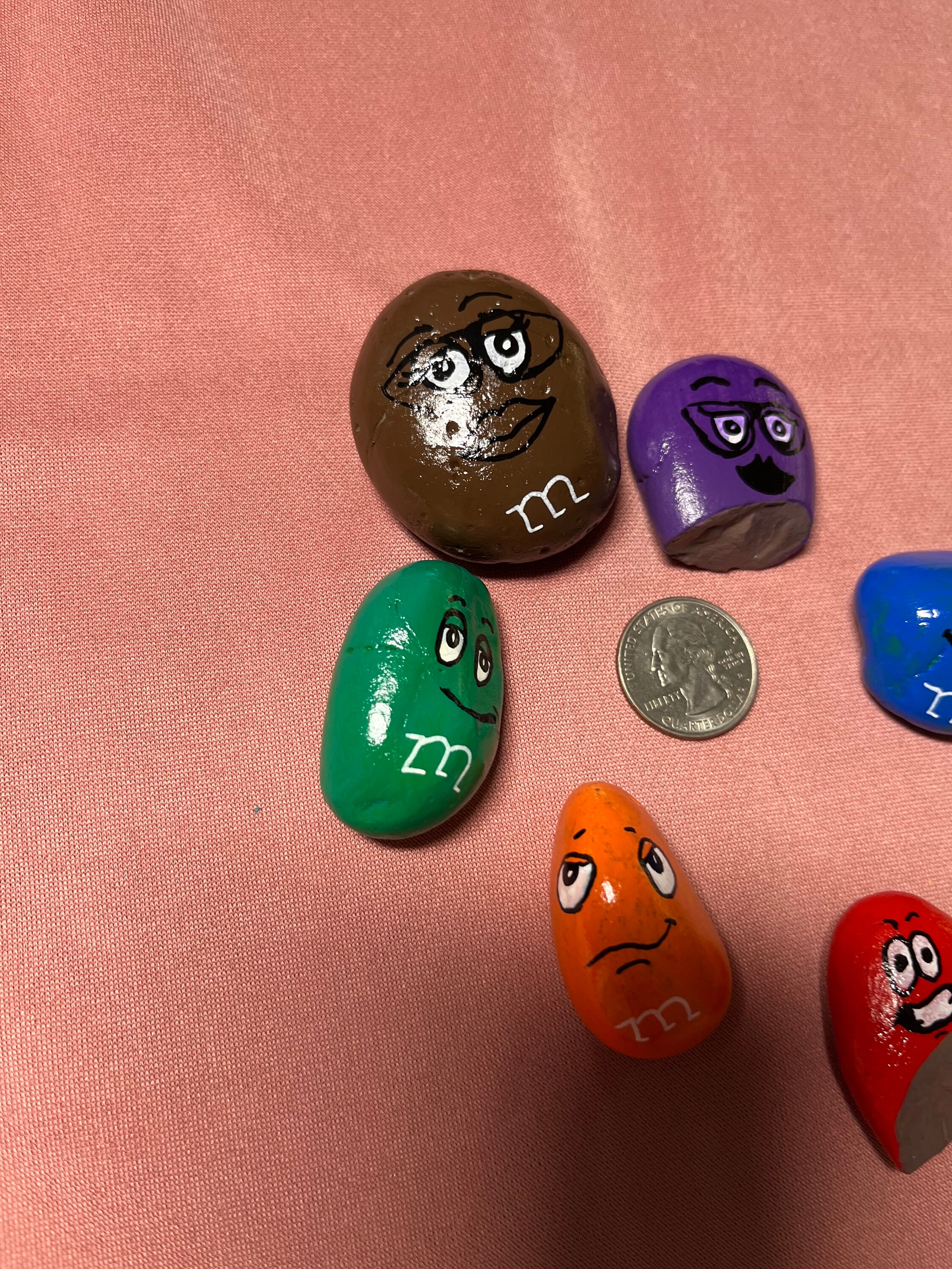 M & M Inspired Hand Painted Rocks - Etsy