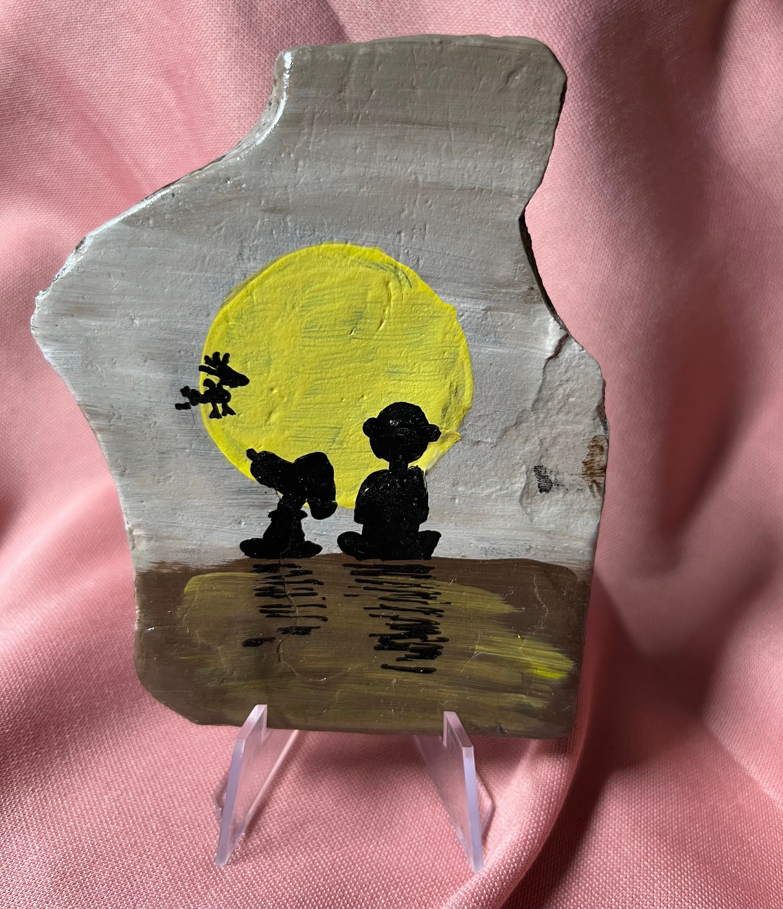 Snoopy and Charlie Brown Inspired Hand Painted River Slate Kindness ...