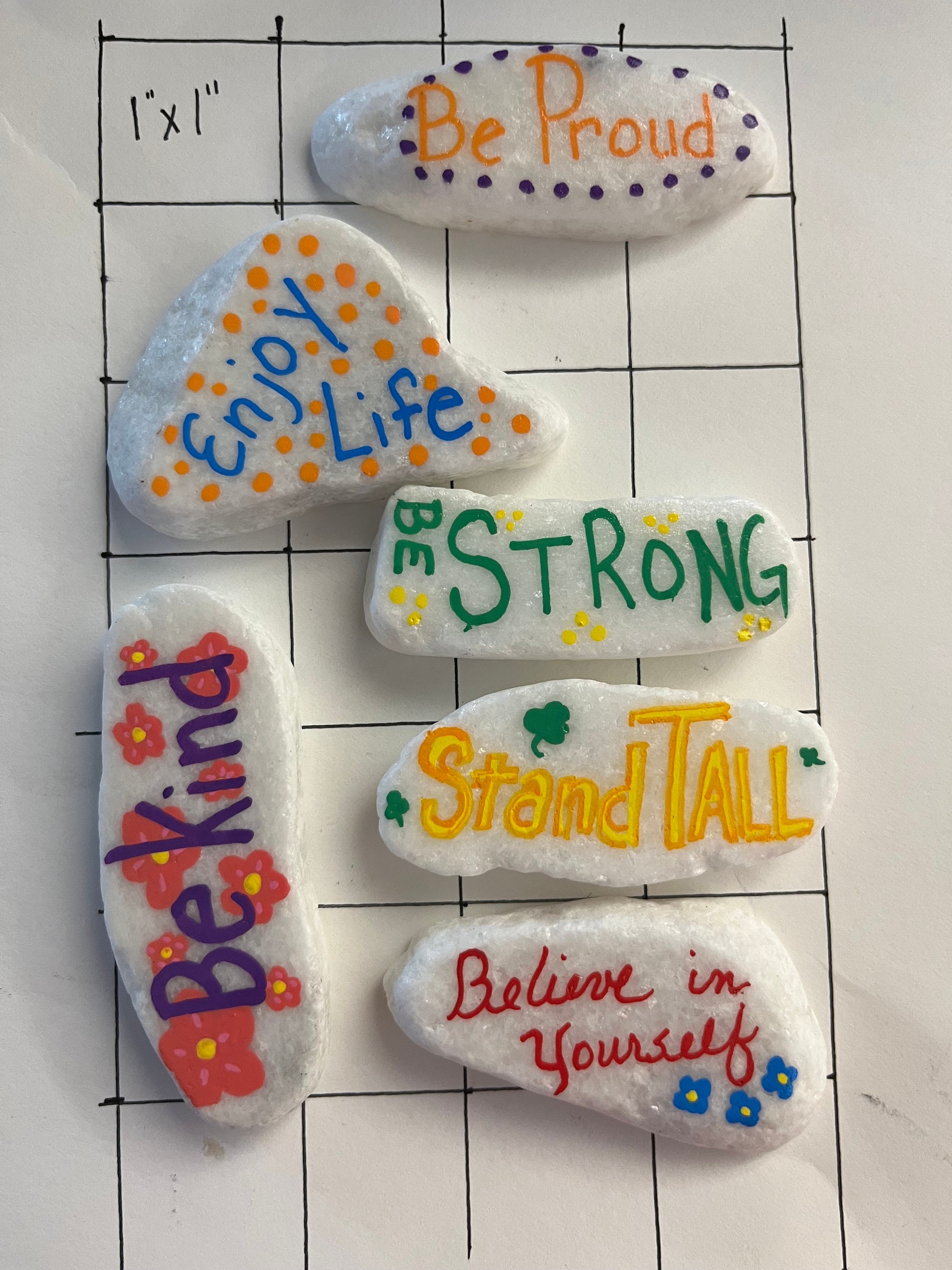 Set of 6 Kindness Stone, Spread Happiness and Positivity With These 6 ...