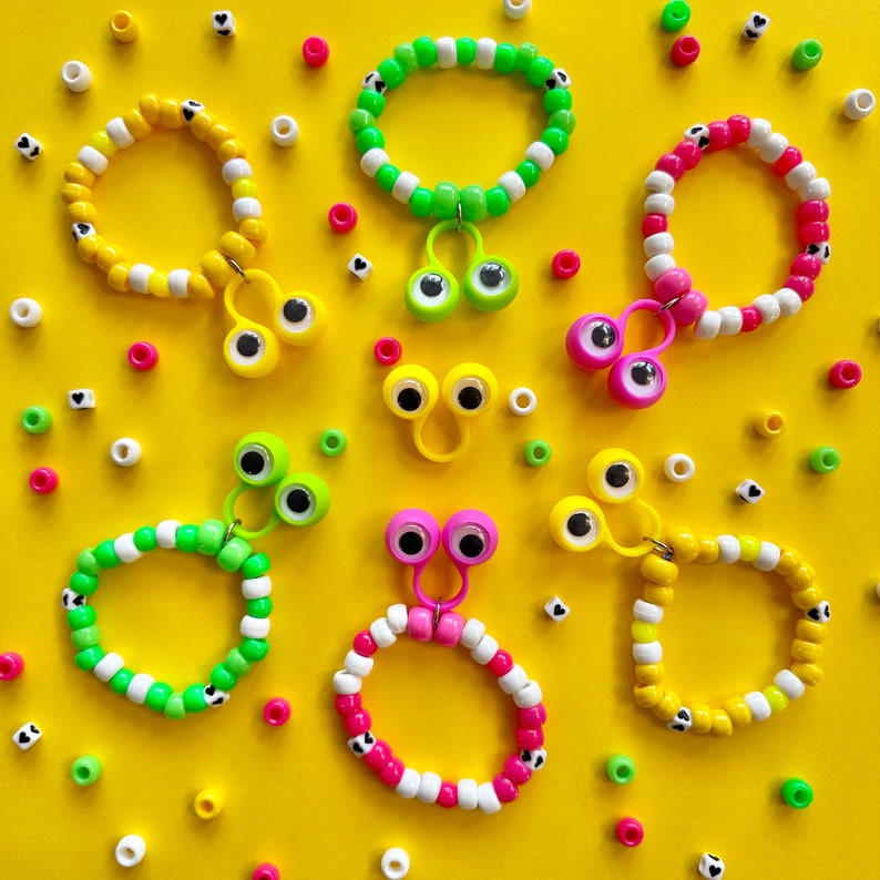 Googly Eye Finger Puppet Kandi Bracelet: Rave Festival Trinket - Etsy