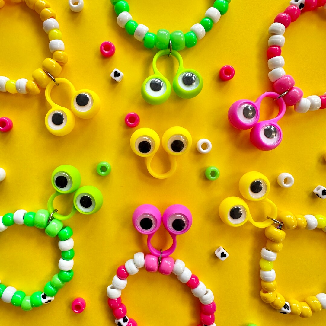 Googly Eye Finger Puppet Kandi Bracelet: Rave Festival Trinket - Etsy