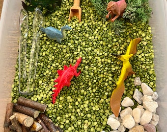 Dino Sensory Filler, Dinosaur Sensory Bin Activity, Dino Bones ...