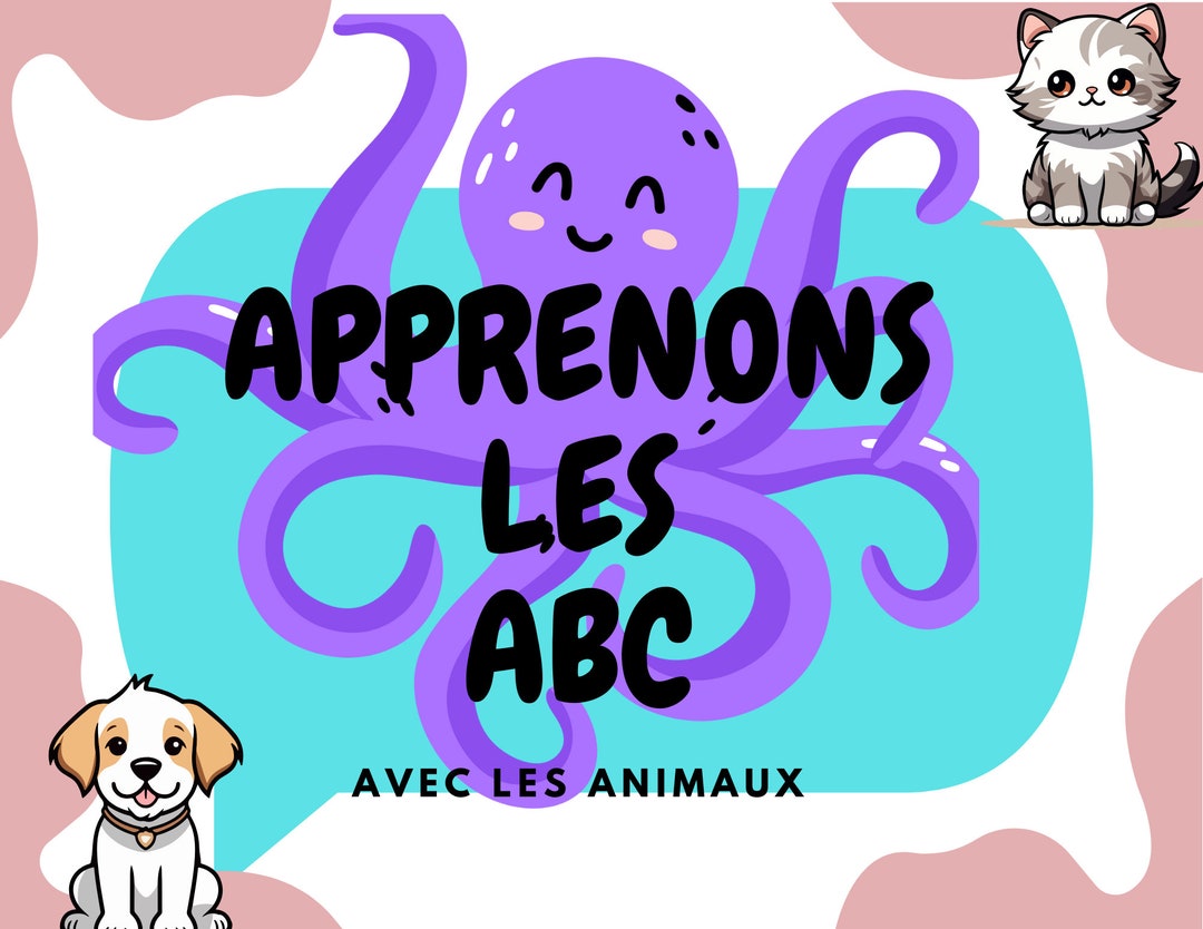 FRENCH Alphabet Coloring Book, Downloadable Abc, Animal Coloring Book ...