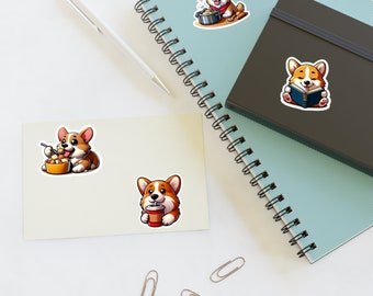 Moo Corgi Sticker Sheet, Corgi Sticker Sheet, Corgi Stickers, Cow ...