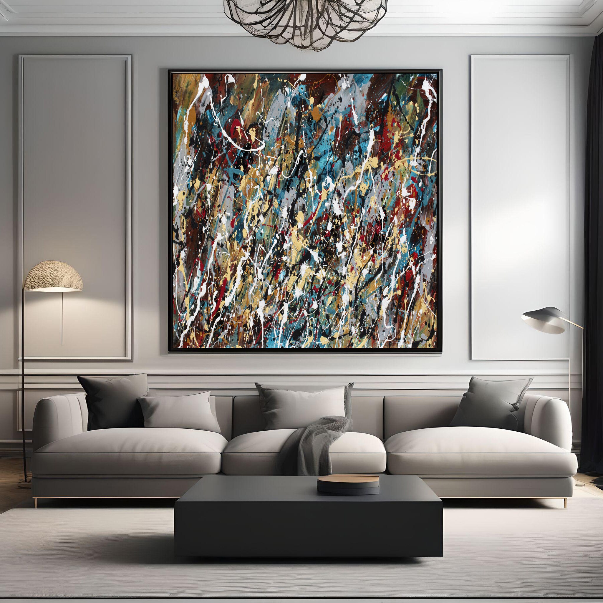 Extra Large Size Jackson Pollock Style, Drip Style Modern Art, Abstract ...