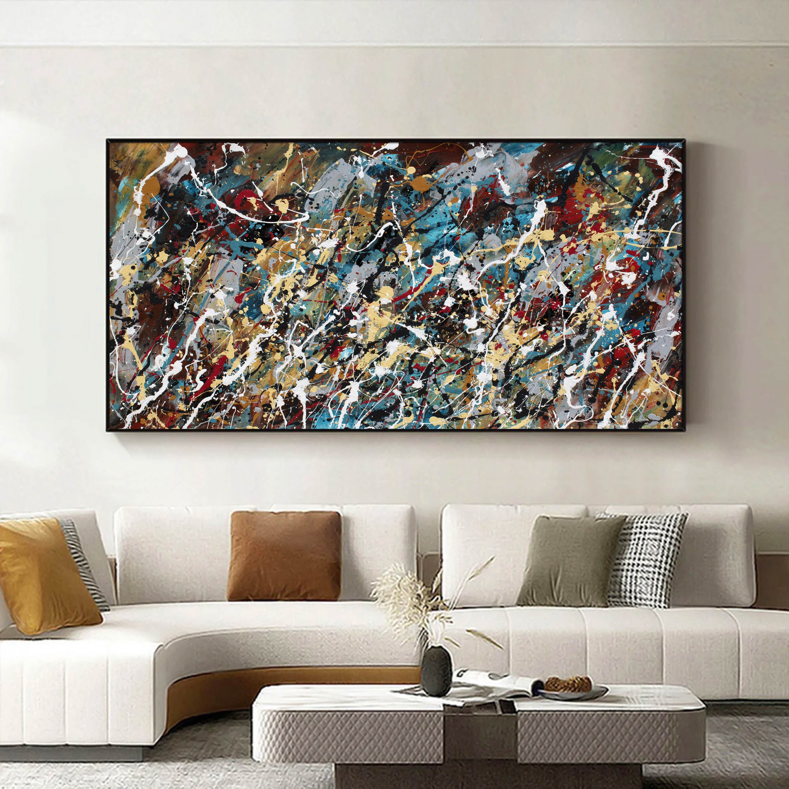 Extra Large Size Jackson Pollock Style, Drip Style Modern Art, Abstract ...
