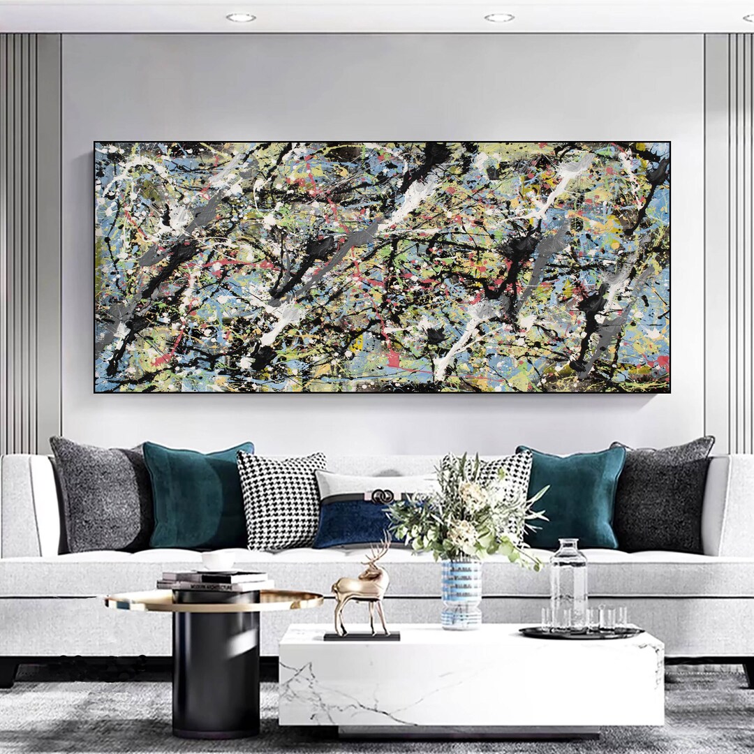 Jackson Pollock Artwork, Living Room Wall Decor, Original Handmade ...