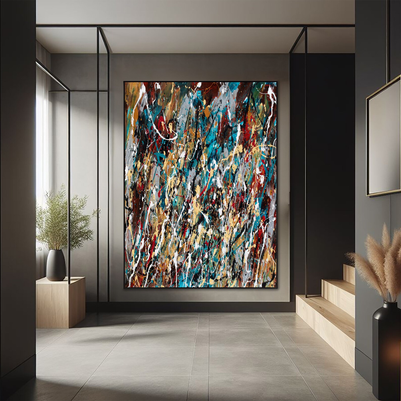 Extra Large Size Jackson Pollock Style, Drip Style Modern Art, Abstract ...